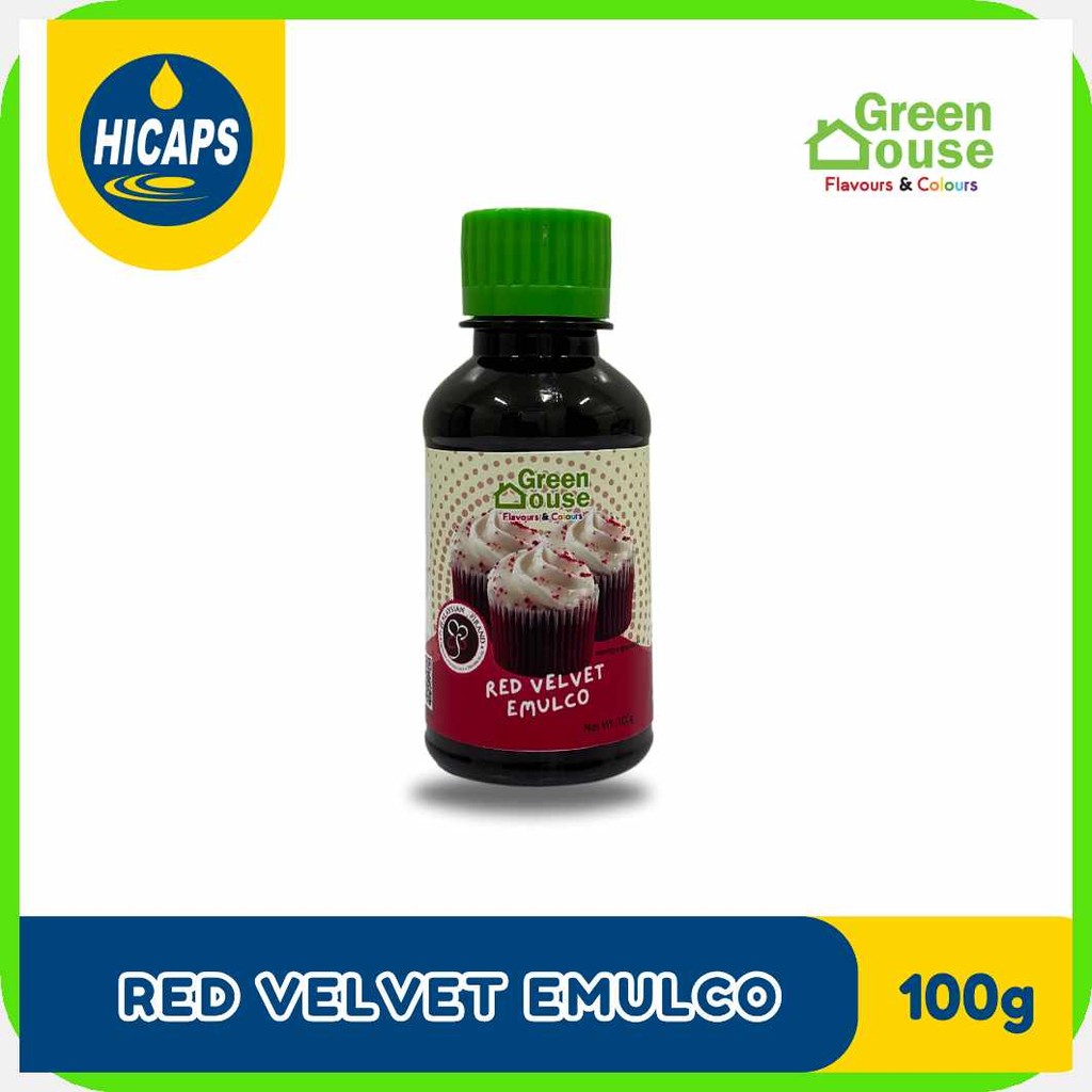 Hicaps Green House Red Velvet Emulco 100g (Flavor And Color) | Shopee ...