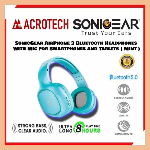 SonicGear AirPhone 3 Bluetooth Headphones With Mic For Smartphones and ...