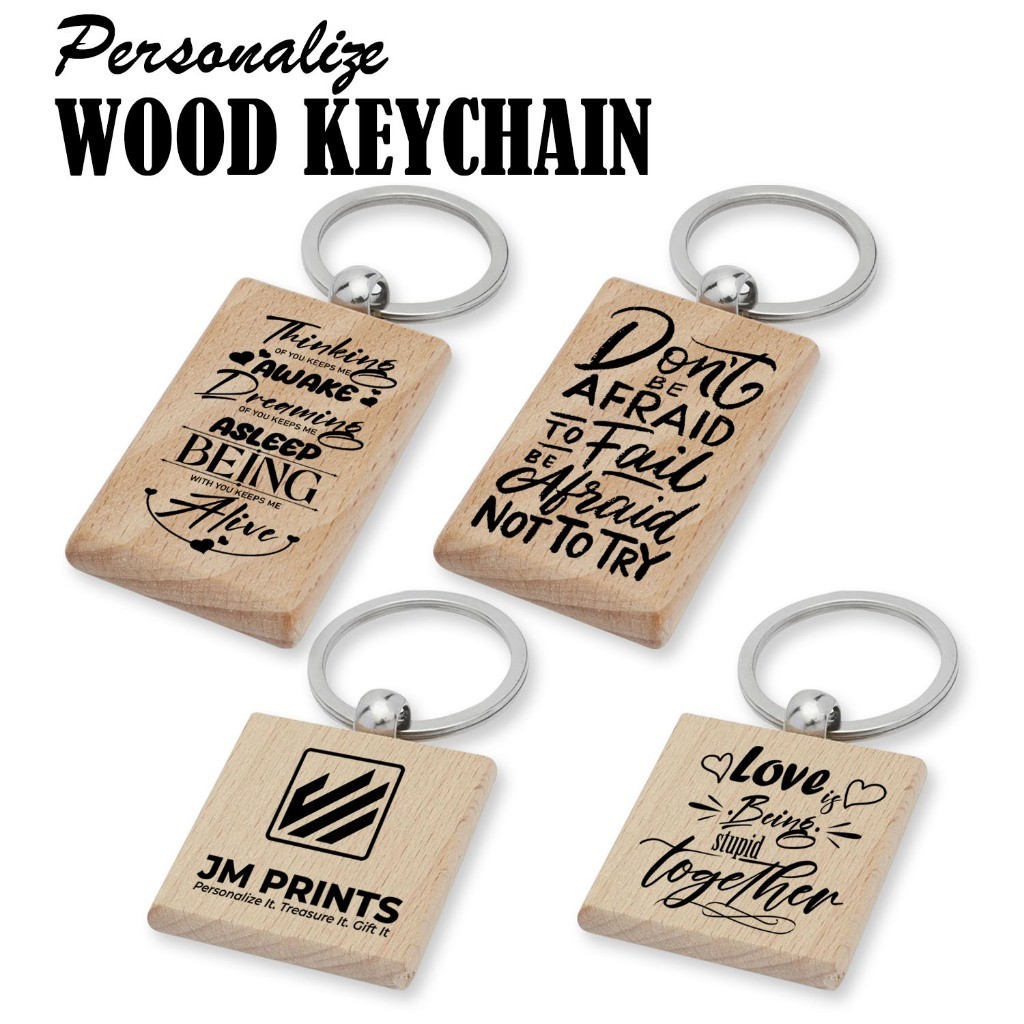 Personalized Wooden Keychain with Laser Engraving | Shopee Philippines