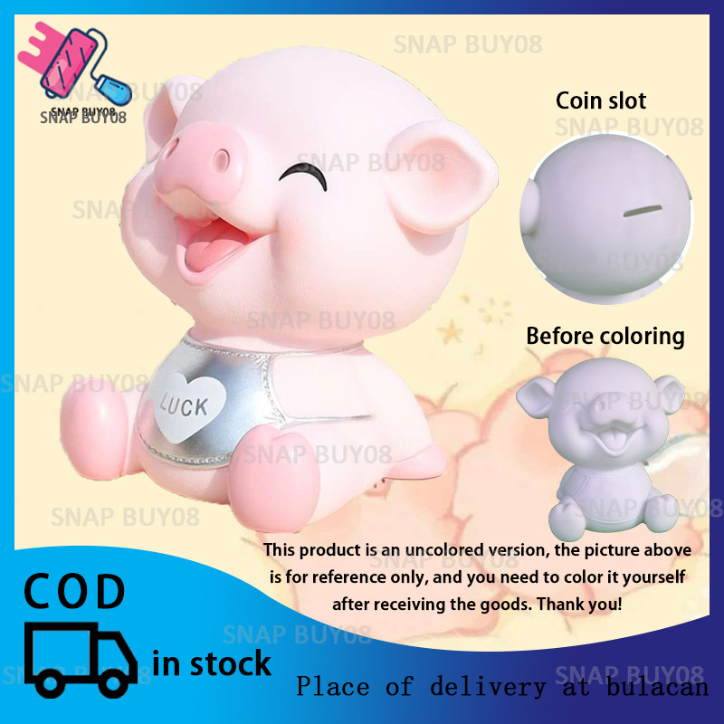 Bangko ng piggy DIY coloration Pig Coin Bank Savings Bank alkansya Coin ...