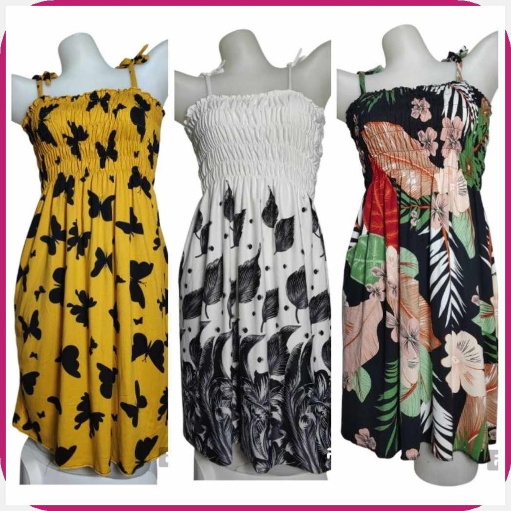 Mini)k]Daster)vi&Xb`/;l`Spaghetti;X`Dress;S`for;P`Ladies | Shopee ...