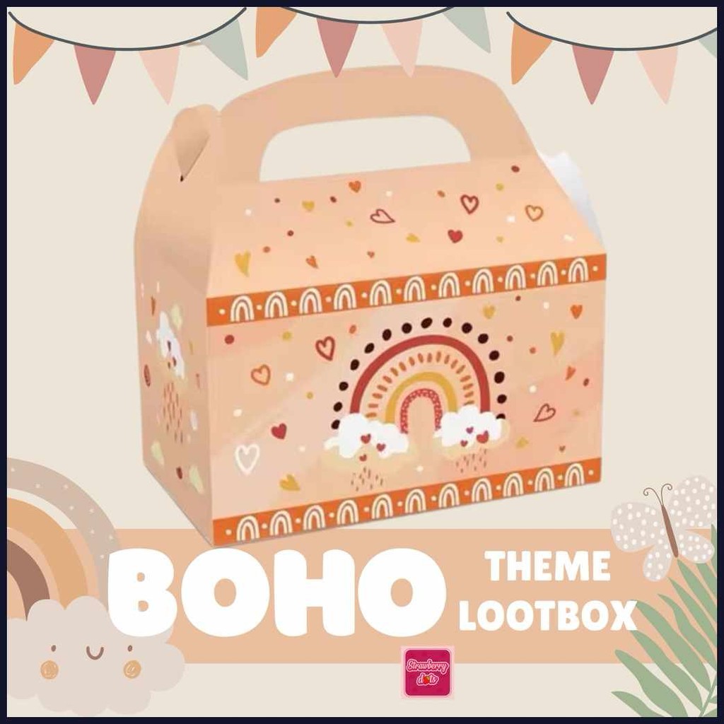 (High Quality) 1pc Boho Rainbow Party Lootbox Boho Rainbow Party Boho ...