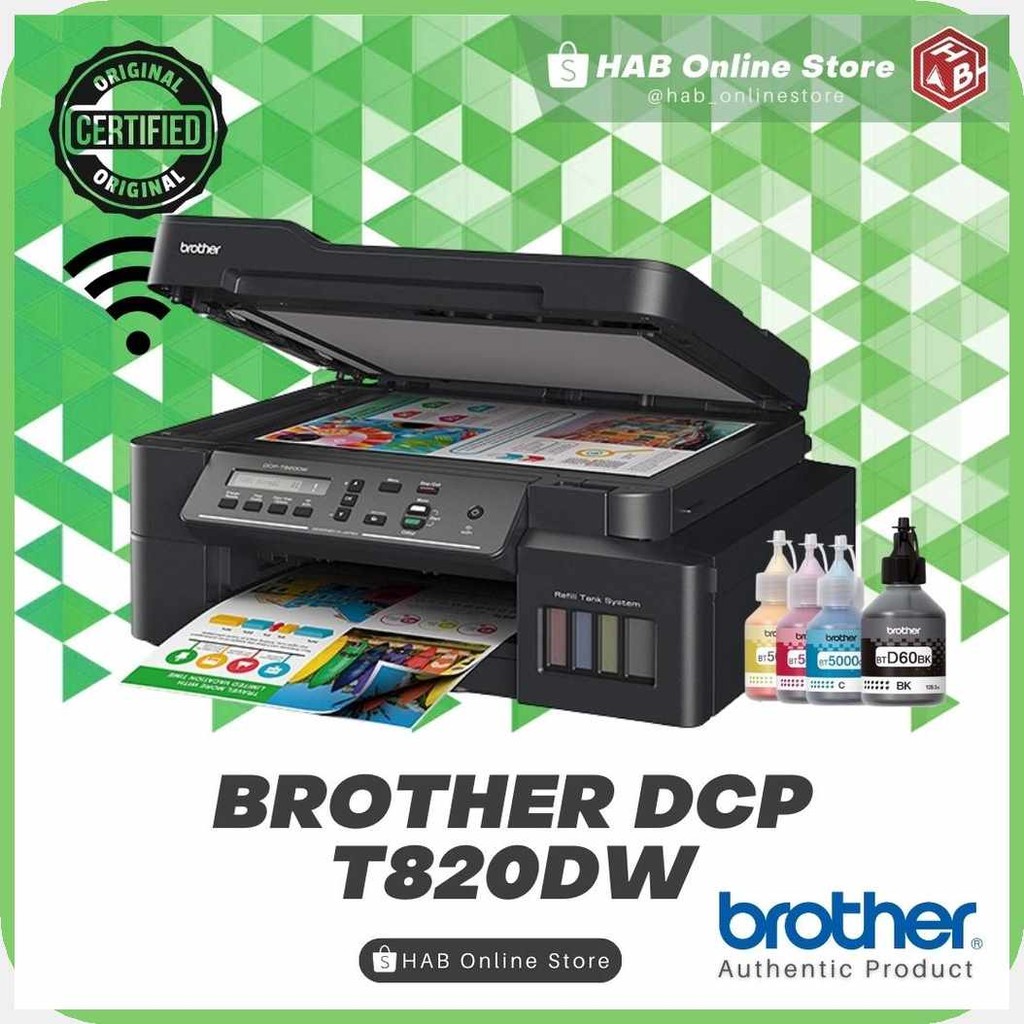 Brother DCP T820dw Wireless Ink Tank Printer Scanner Copy Xerox ...