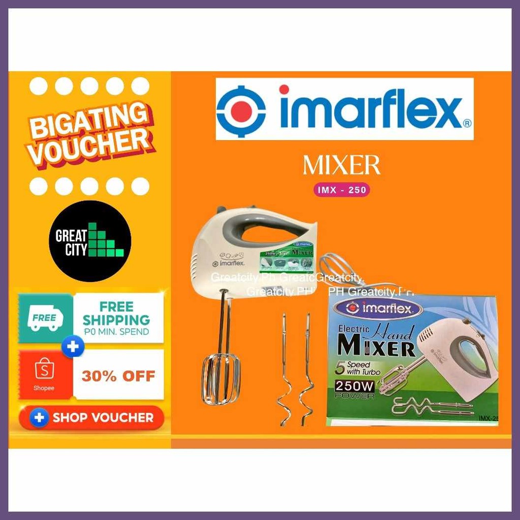 Imarflex Electric Hand Mixer IMX-250 White | Shopee Philippines