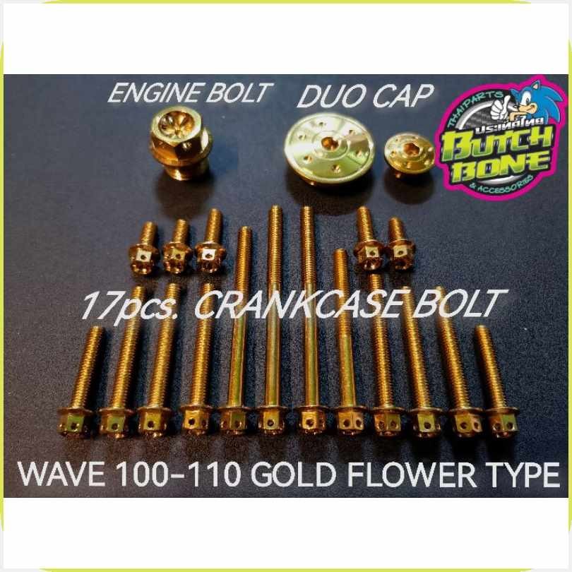 HENG CRANKCASE BOLT-DUO CAP-ENGINE SET WAVE 100/125 HONDA RS 125/150 ...