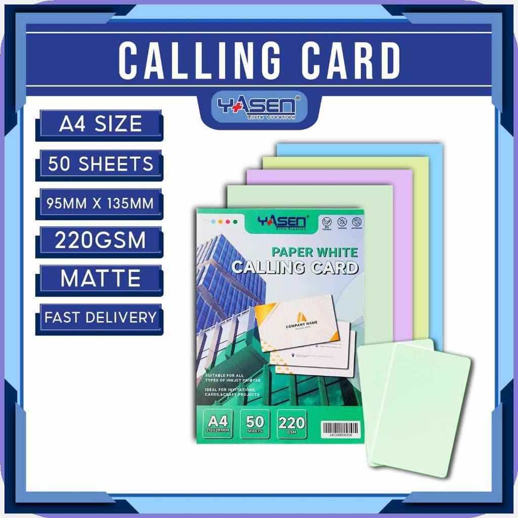 YASEN A4 Size Calling Card Paper Matte 220gsm 250gsm Double Sided ...
