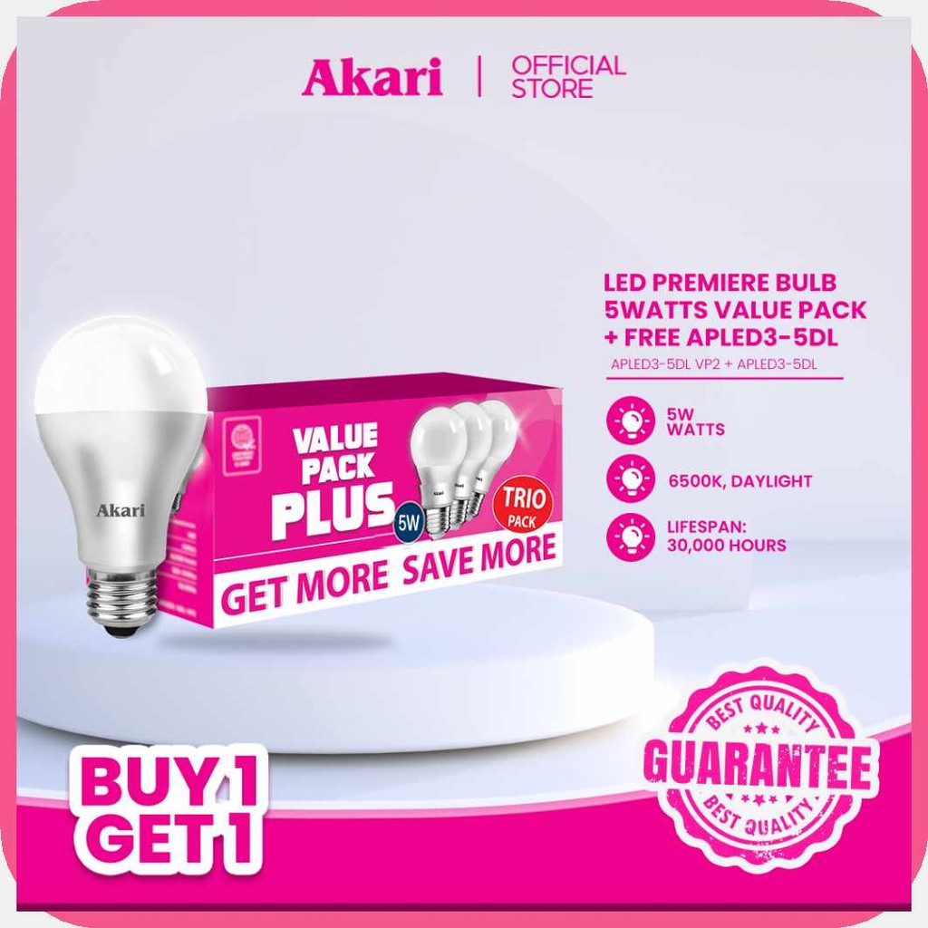 Akari{dA~Z(5$y^Watts/p^LED/h^Bulb/W^Value/B^Pack/Z^- Daylight (APLED3 ...