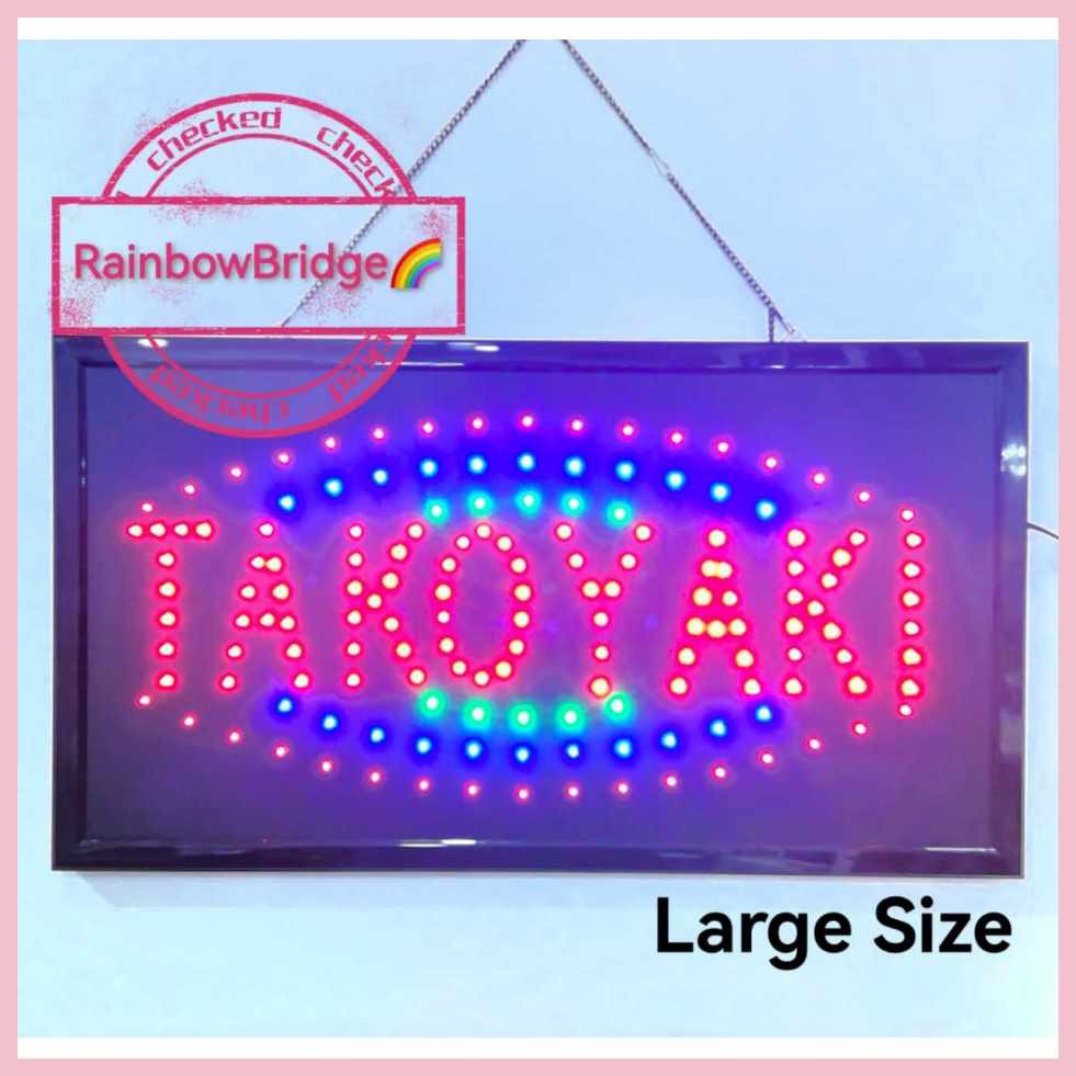 RAINBOW BRIDGE LED SIGNAGE TAKOYAKI (New-Small-Large) #SIZE: W48cm ...