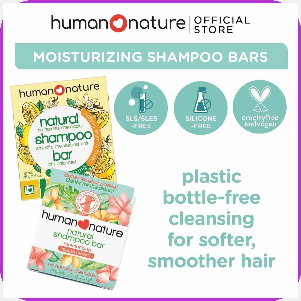 Human Nature Natural Moisturizing Shampoo Bar (No Harmful Chemicals ...