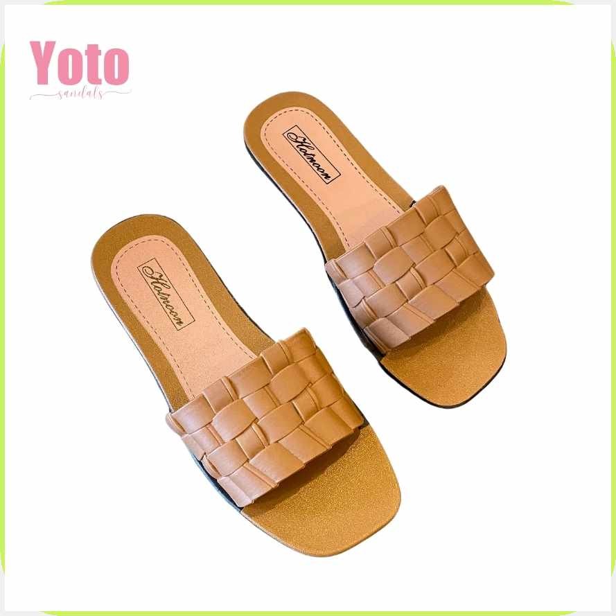 YOTO*Vj]New;m&Stylish&Trending&Korean&Flat&sandals&slippers&Slip-Ons shoes for Women | Shopee ...