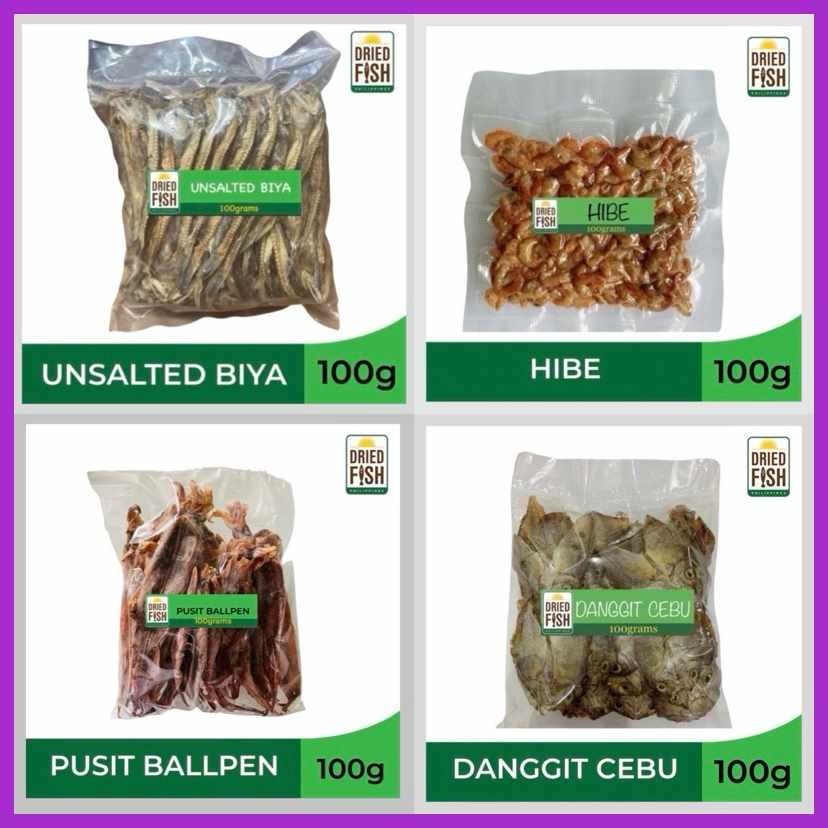 DFP Dried Seafood 100grams (Danggit, Pusit, Dilis, Tuyo Lapad, Espada ...