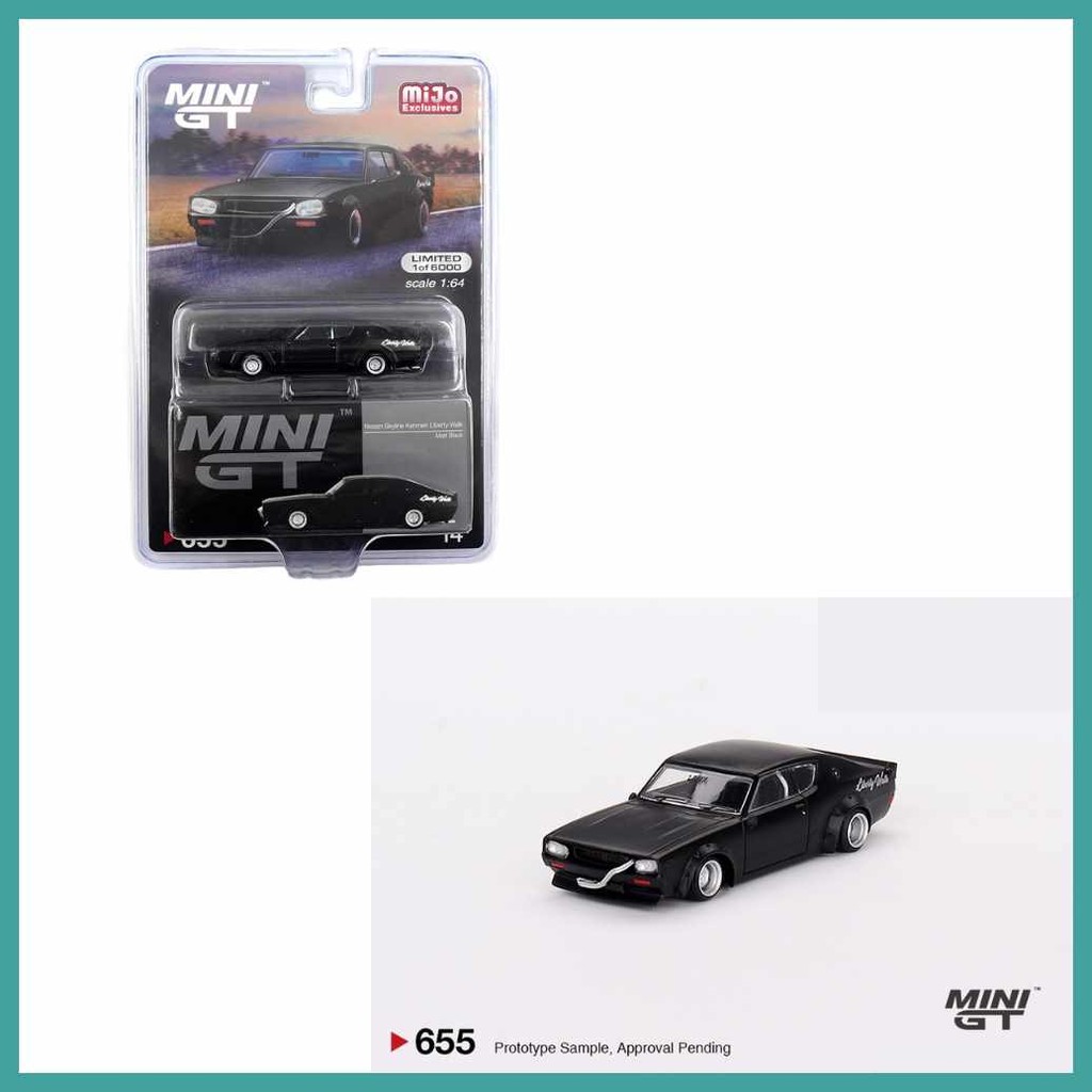Mini GT 1/64 Scale Nissan Skyline Kenmeri Liberty Walk Matt Black Die ...