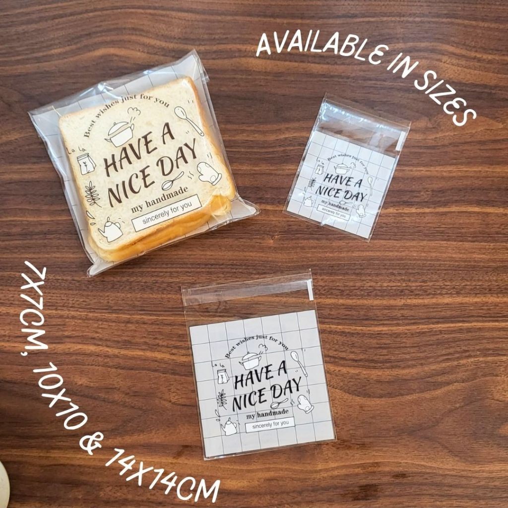 (100pcs) 7x7 ,10x10 ,14X14 CM Have a Nice Day Cookie Bag Packaging ...