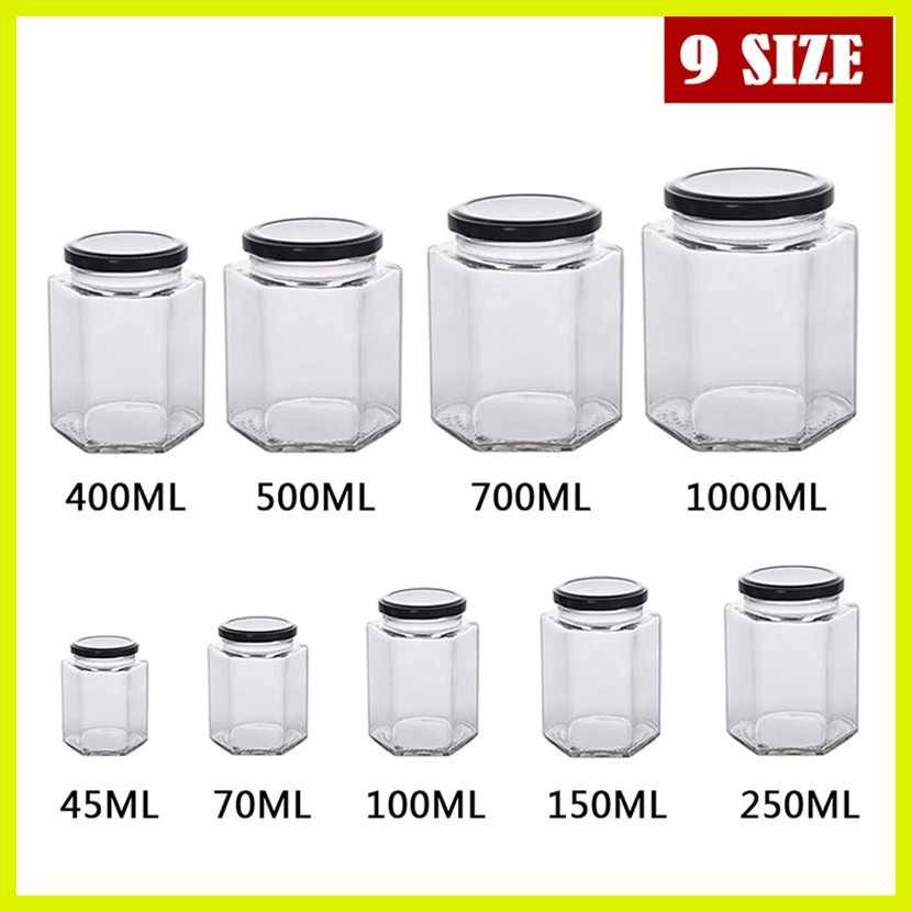 Clear~iA_Glass{e*Jar$J^Container/c^with/fA^Black/lA^Lid/yH^Kitchen/ZX ...