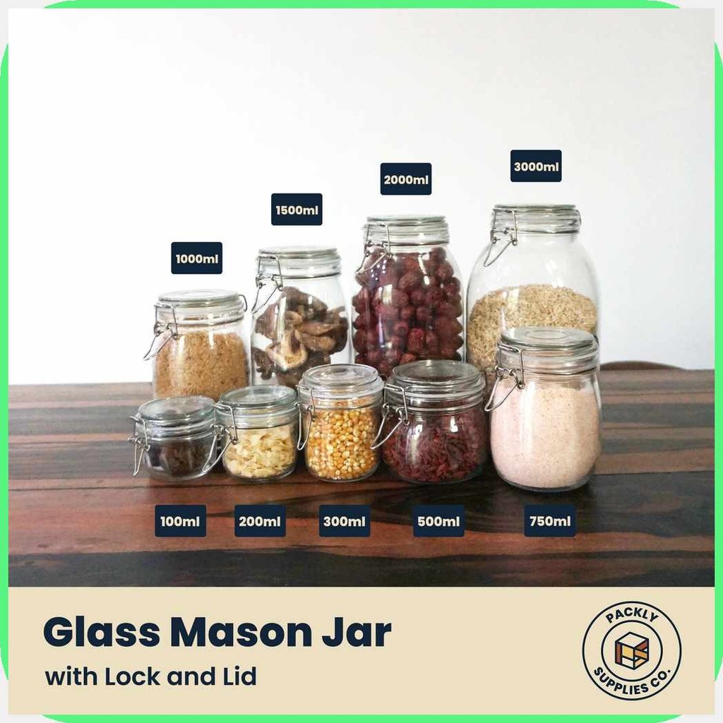 (1PC) ROUND Kilner Mason Glass Jar with Lock and Lid | Shopee Philippines