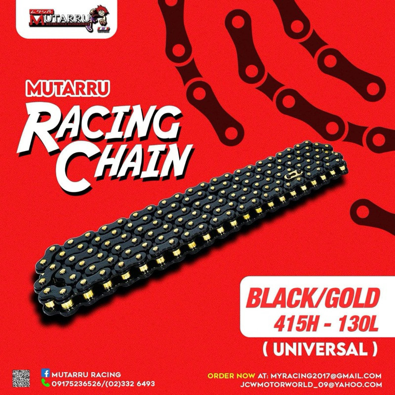 Mutarru Chain Black Gold 415-130L / 428H-130L HEAVY DUTY (MADE IN ...