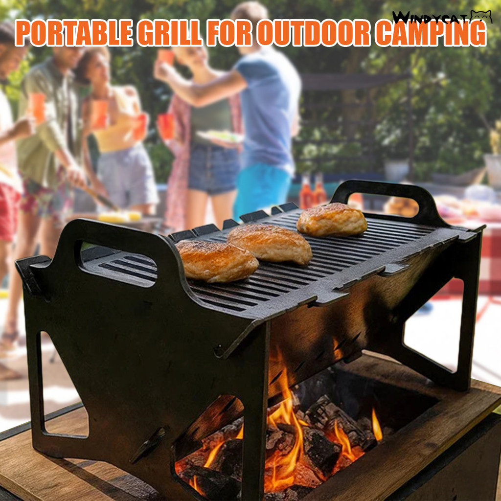 Windycat Slot Grill Collapsible BBQ Grill Tool-Free Setup Portable ...