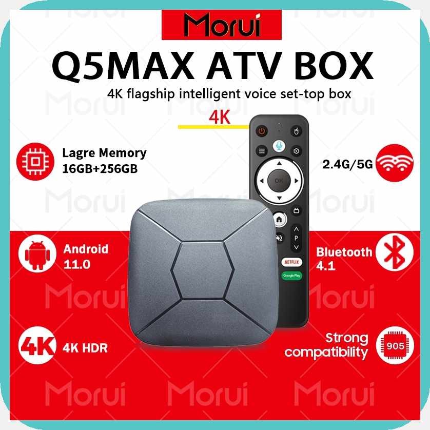 MORUI Q5 MAX 4K HD 2+8GB Android Smart TV Box 905 Quad Core BT Voice ...