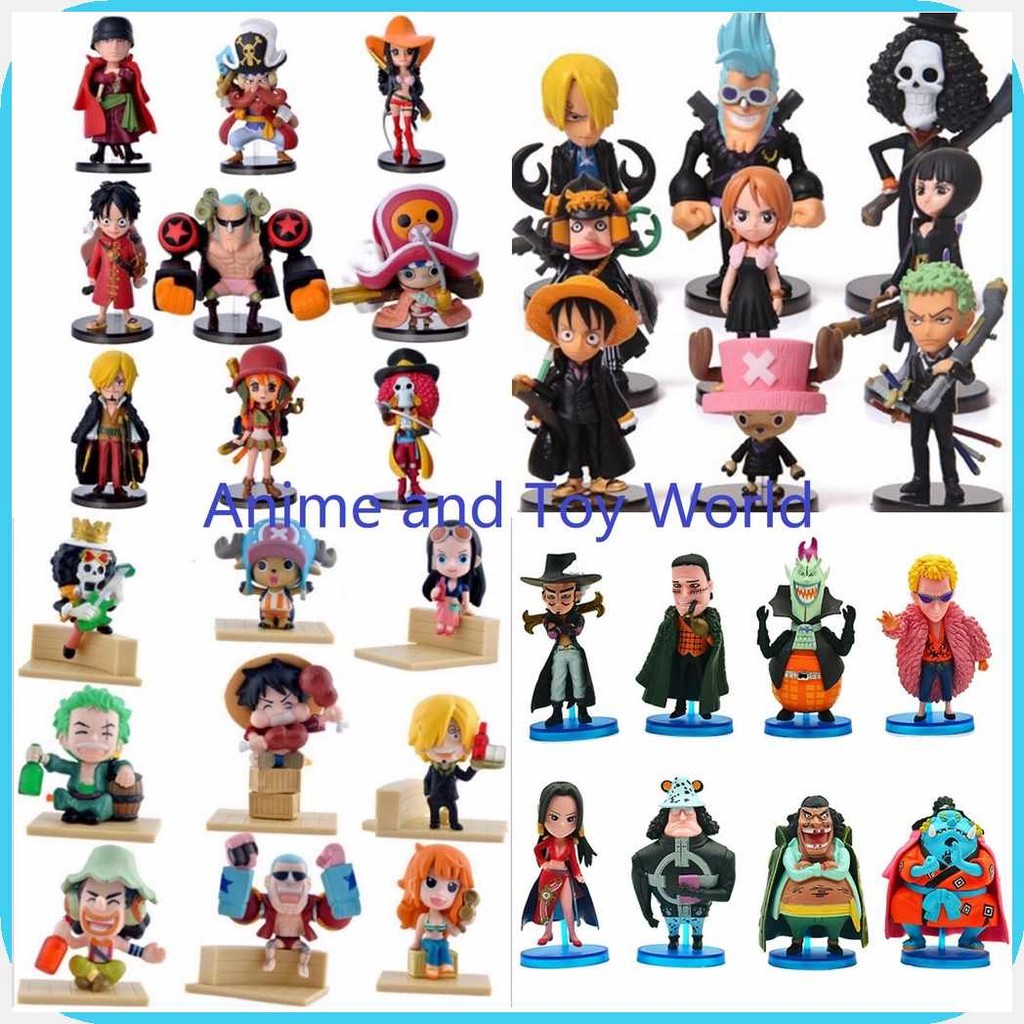 One Piece Luffy Zoro Sanji Franky Nami Robin Chopper chibi Film Z Set ...