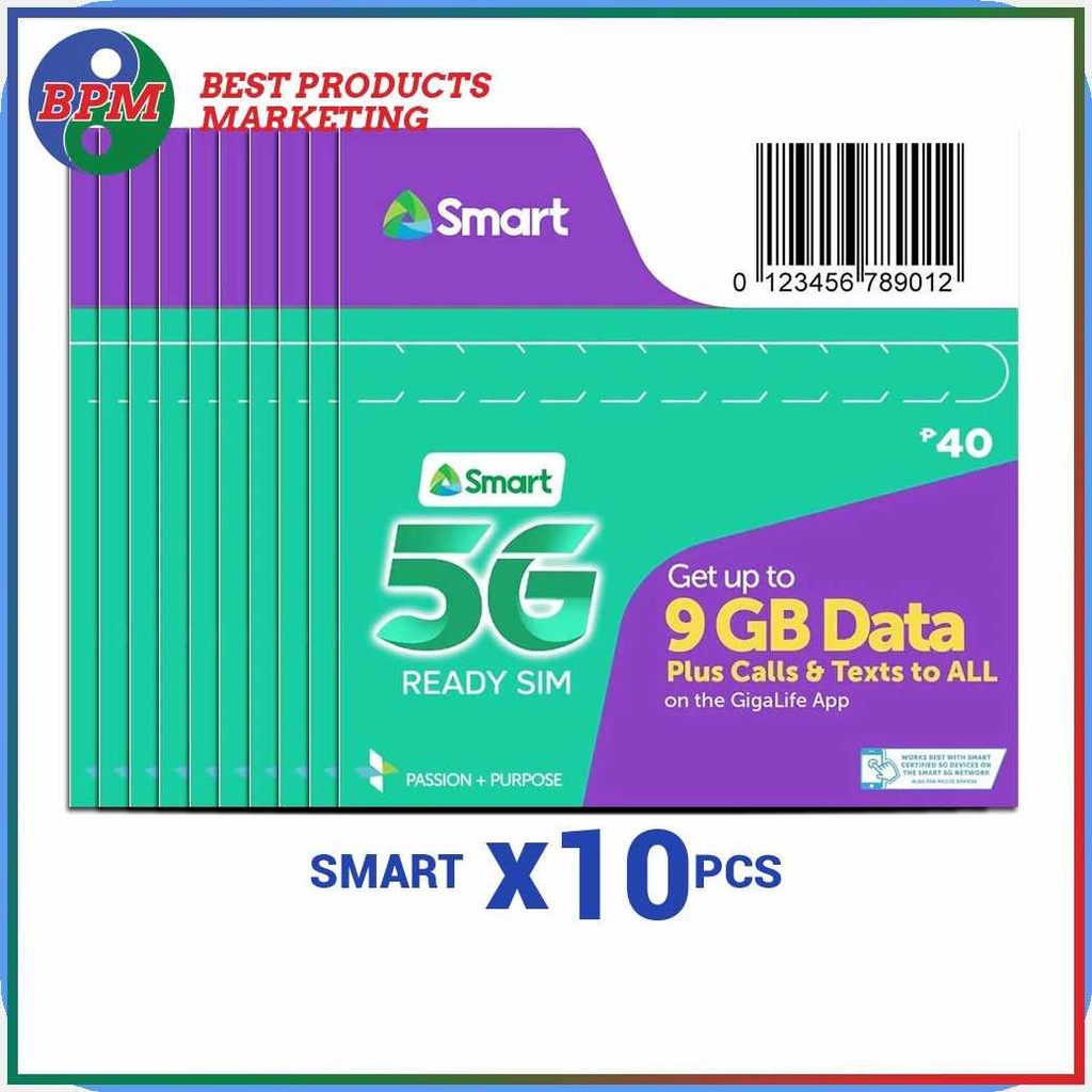 BPM Smart Sim Card (wholesale 10pieces) | Shopee Philippines