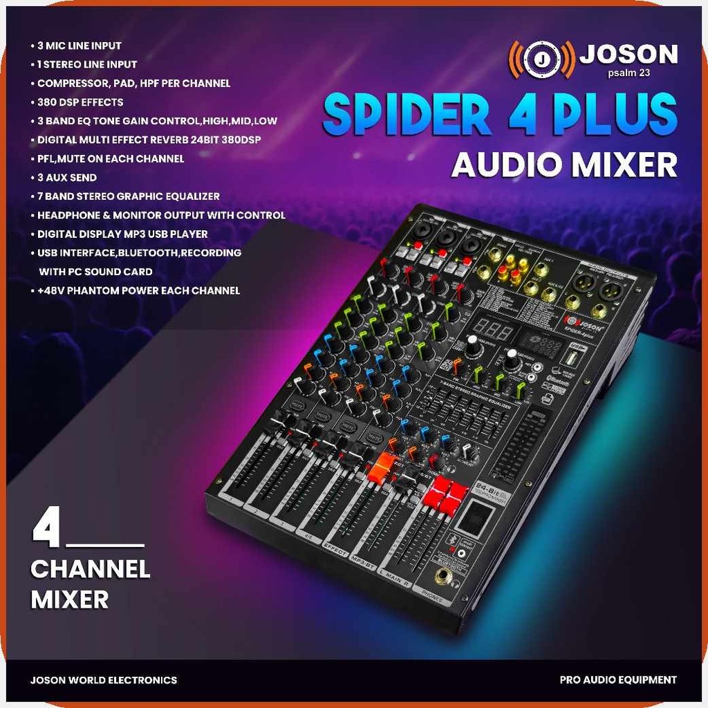 Joson>a?SPIDER;pl.4=H(PLUS|oC(Professional|jC(Audio|LC(Mixer | Shopee ...