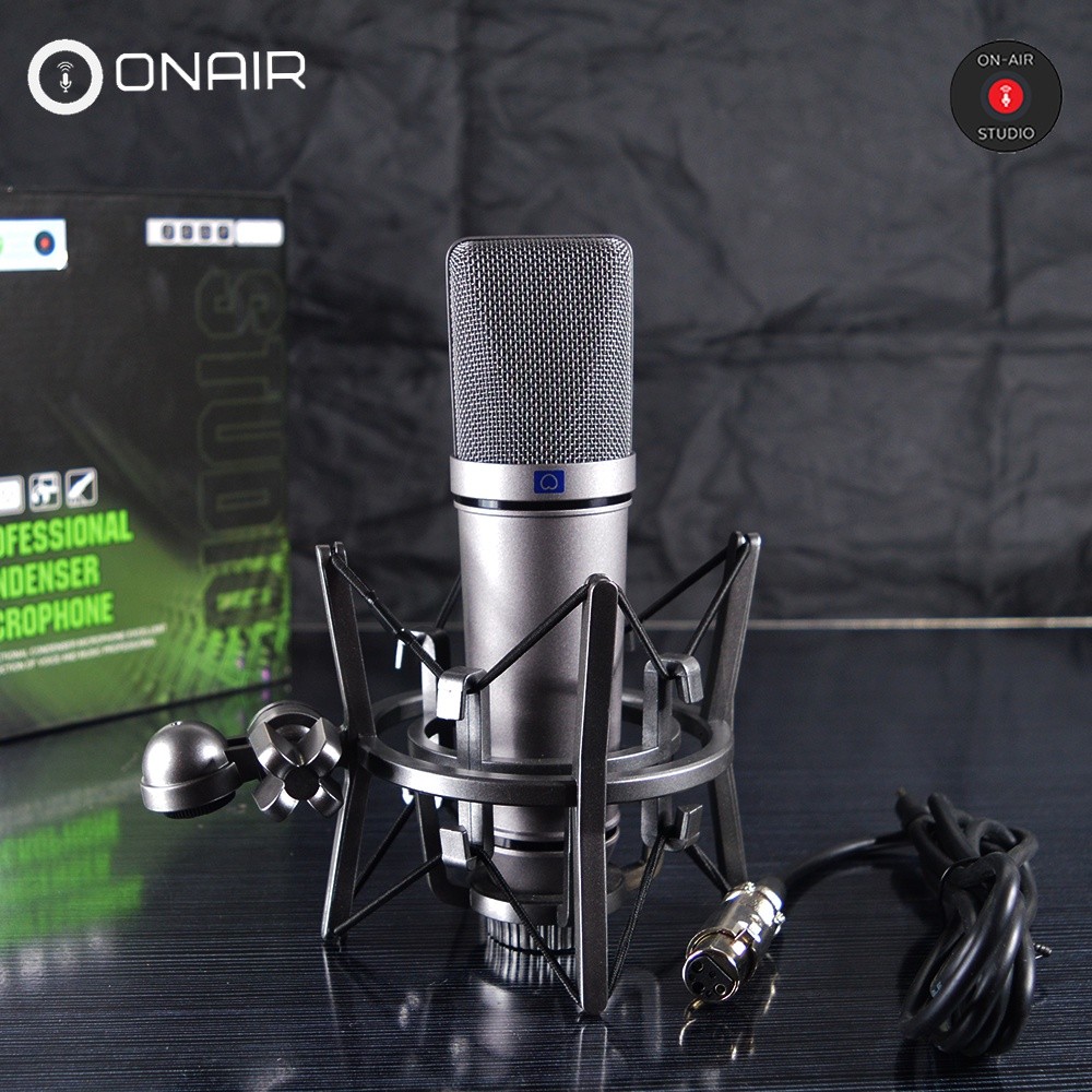 ONAIR U87 Condenser Mic with Shock Mount and Mic Cable for Recording ...