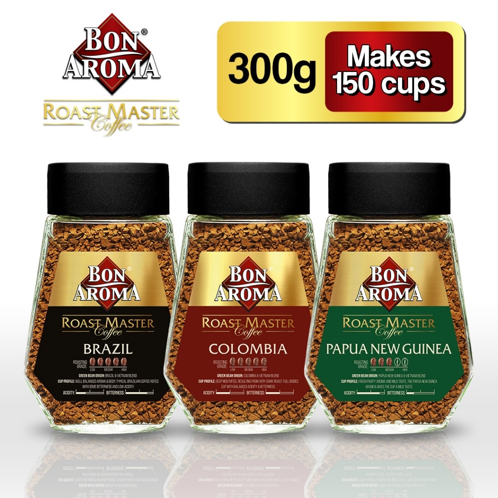 Bon Aroma Roast Master Coffee Assorted Flavors Freeze Dried 100g Pack ...