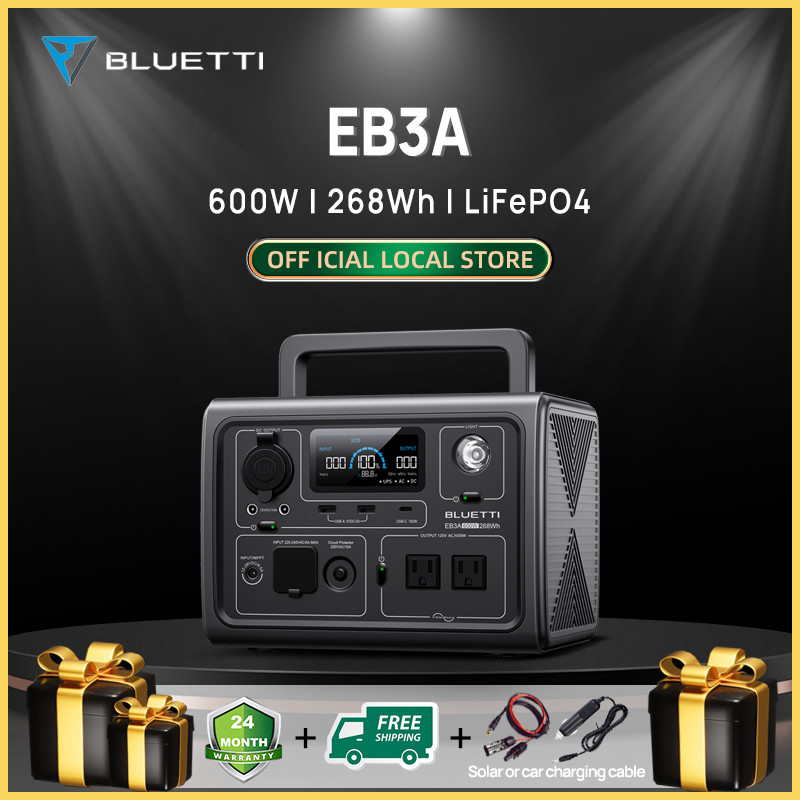 【With bag】Bluetti EB3A 268Wh/600W Inverter Power 1200W 72,000mAh Power ...