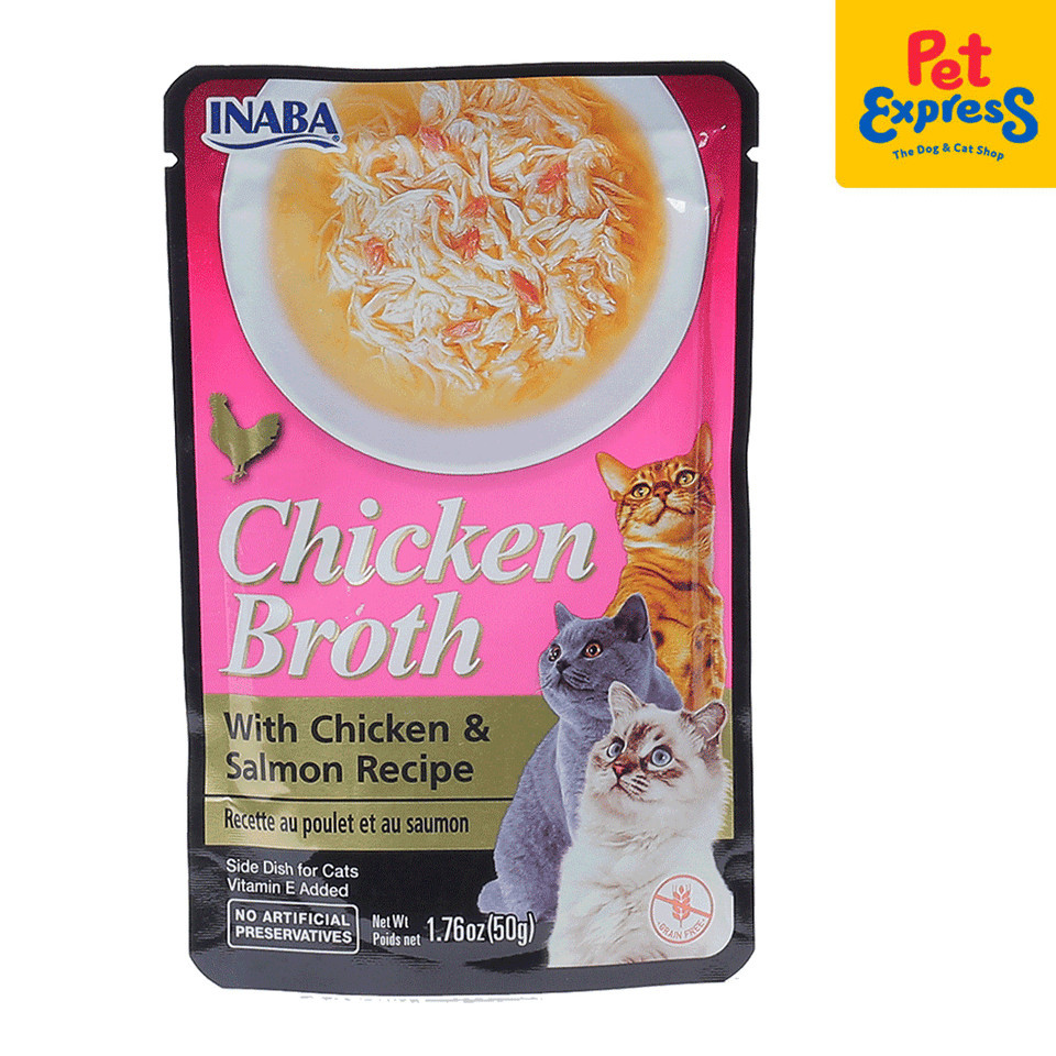 Inaba Chicken Broth with Chicken and Salmon Wet Cat Food 50g (USA-824A ...