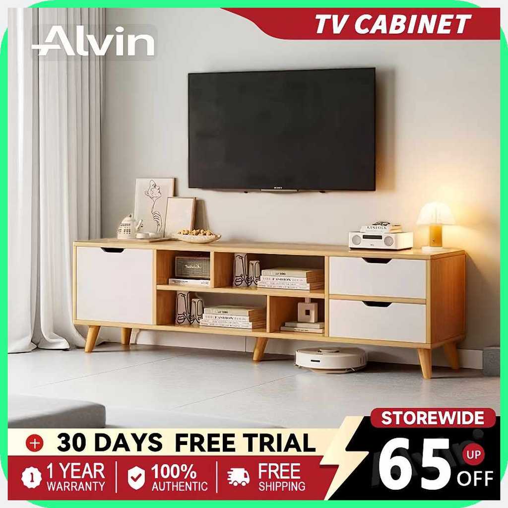 ALVIN TV Cabinet Furniture Modern Minimalist Living Room(140x30x38CM ...