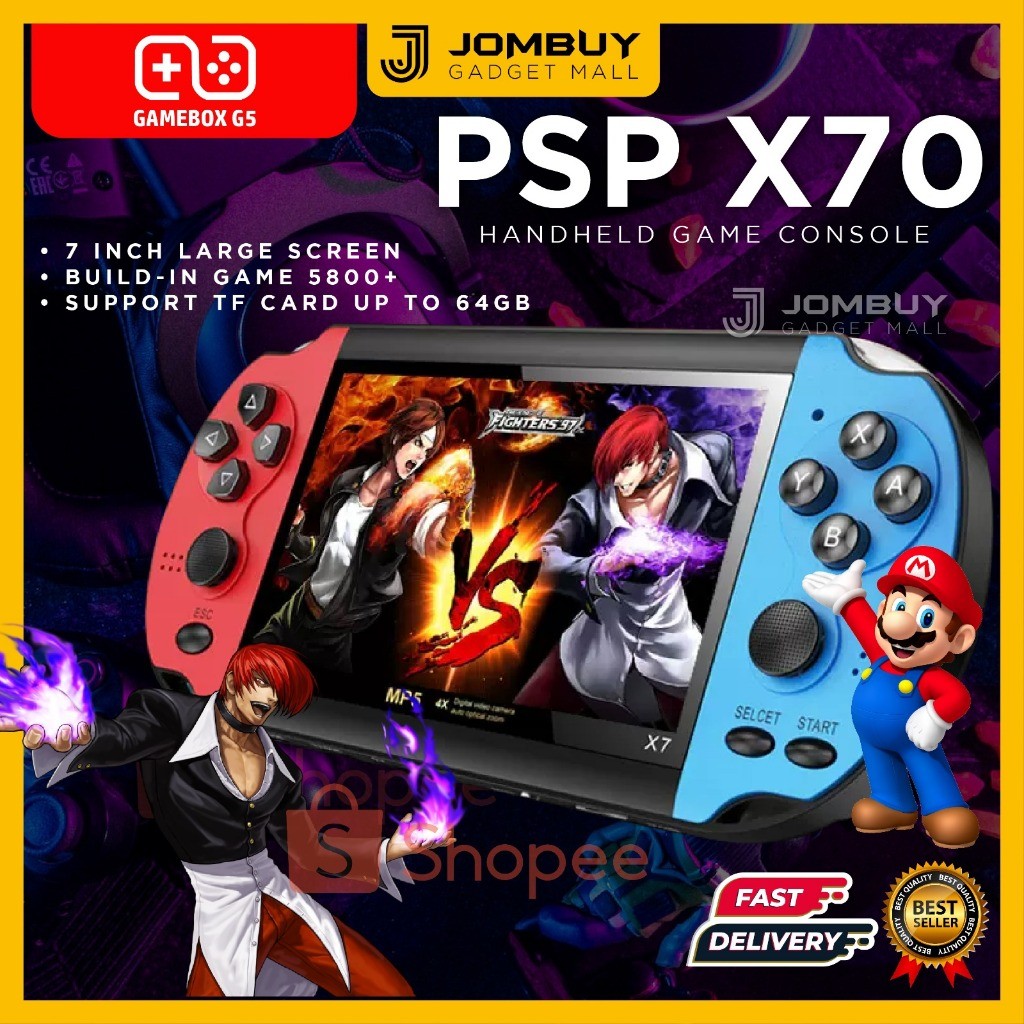 (ALL ORIGINAL) PSP X7/X12/X70 Handheld Game console 7 inch HD Screen ...