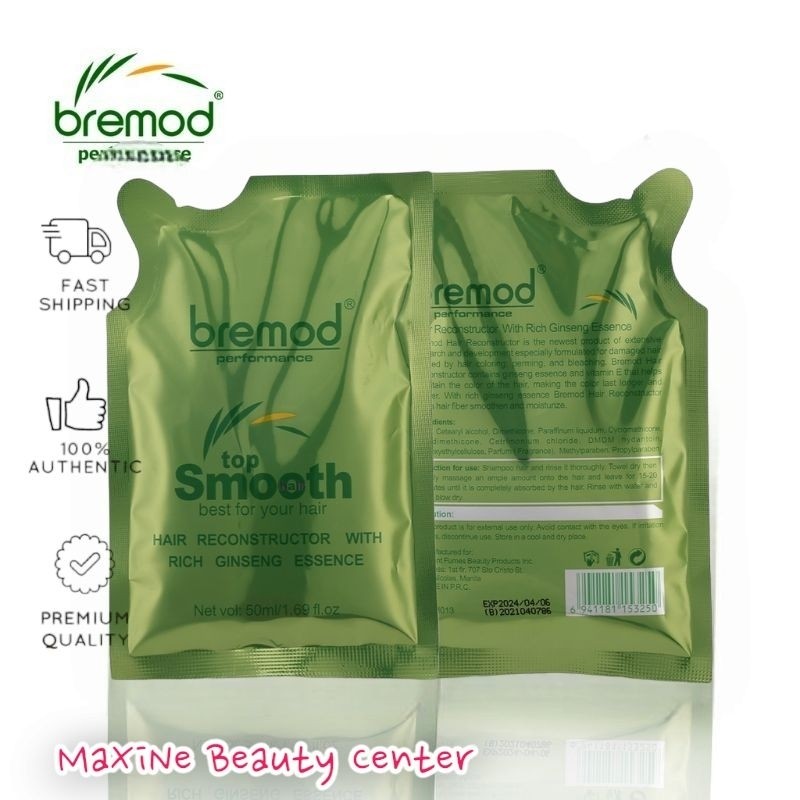 BREMOD top smooth hair reconstructor sachet, 50mL | Shopee Philippines