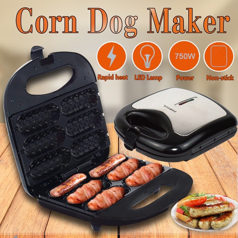 Home Electric Waffle Corn Dog Maker Molder Cheesy Hotdog Snacks Cake ...