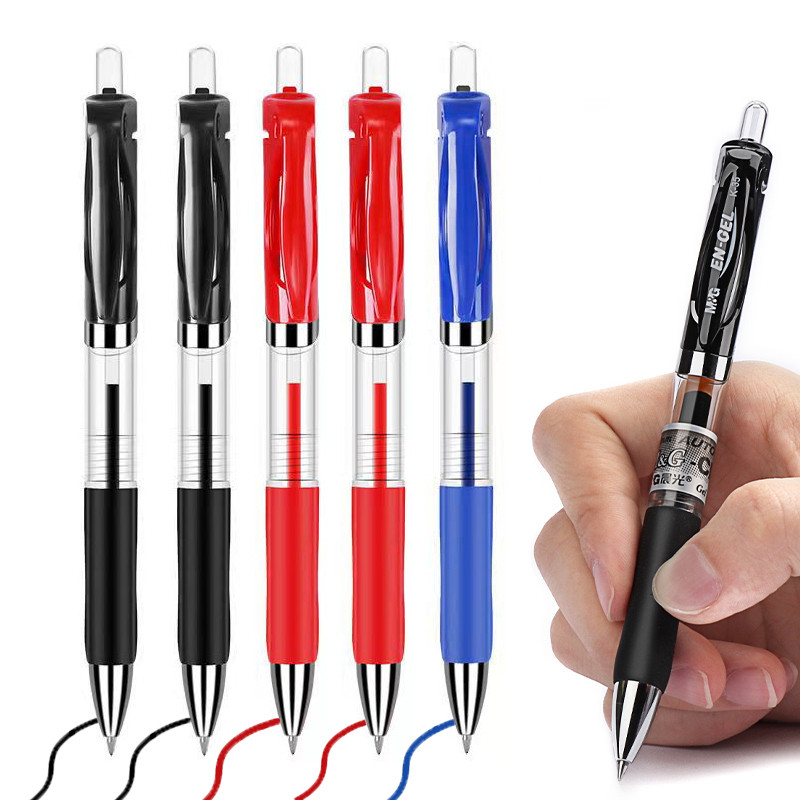 HGS Retractable Gel Pen 0.5mm Neutral pen 3 Colors Press The Ballpoint ...