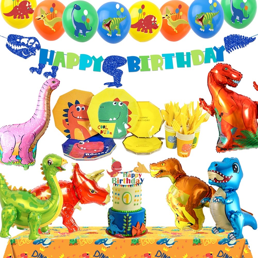 Dinosaur Theme Birthday Party Decorations Balloons T Rex Dinosaur Toys ...