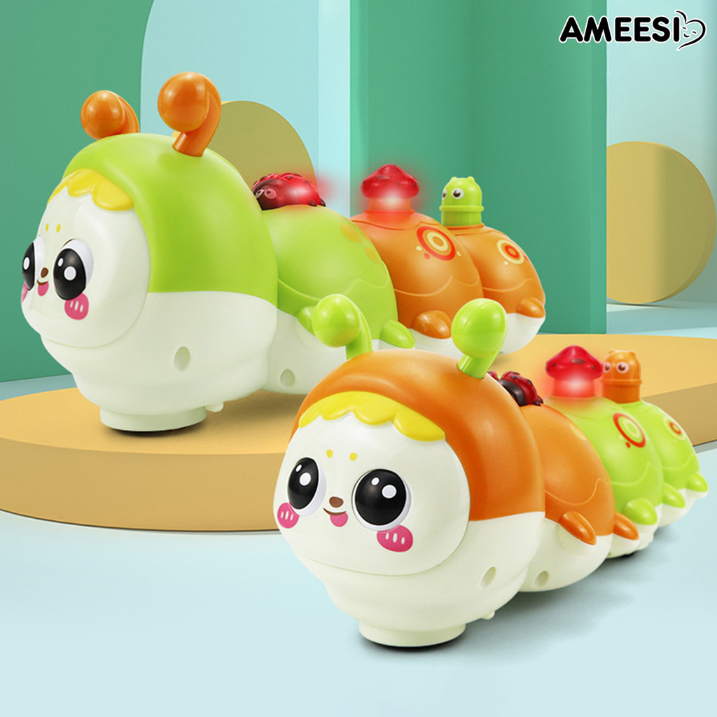 Ameesi Electric Crawling Caterpillar Toy with Light Music Educational ...