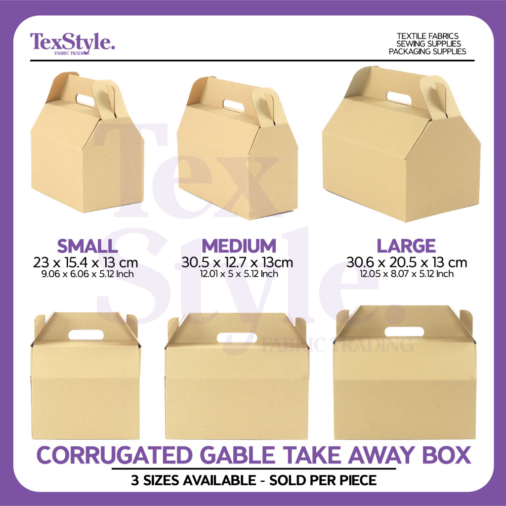 Textstyle Corrugated Gable Box Take Away Box Take Out Box Lechon Box ...