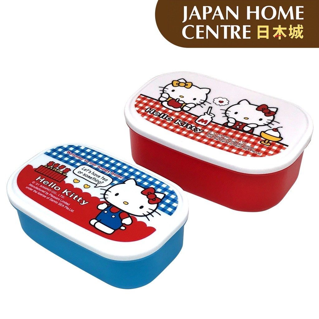 Hello Kitty 2pcs Set Bento Box 270ml+450ml Plaid Design [Japan Home ...