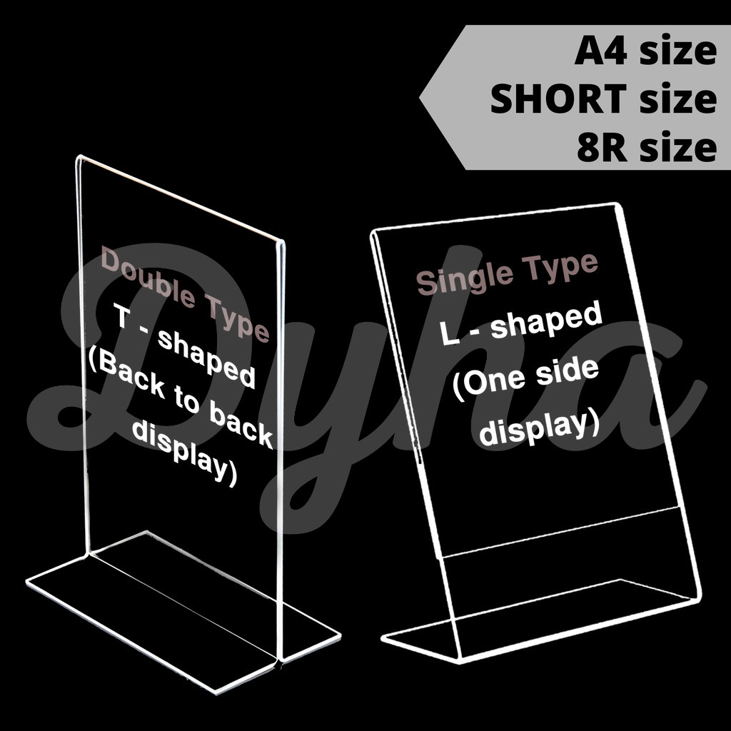 Clear Acrylic Stand [Set A - A4, Short, 8R] 1pc Portrait Sign Photo ...