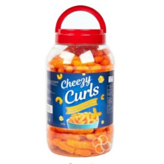 CHEEZY Curls Cheese Flavored Snack in Jar 300g | Shopee Philippines