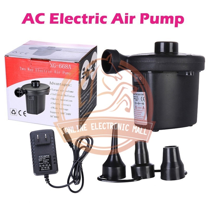 BZ Electric Air Pump Home Inflate Deflate for Air Mattress Swimming ...