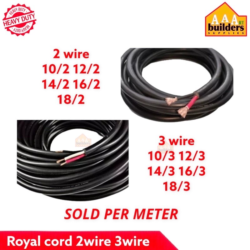 Royal cord wire 2 wire and 3 wire SOLD PER METER Welding Cable also ...