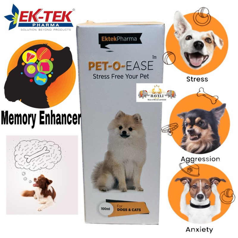 Sale!EkTek Pharma Pet O Ease Memory Enhancer Anxiety Stress For Dogs ...