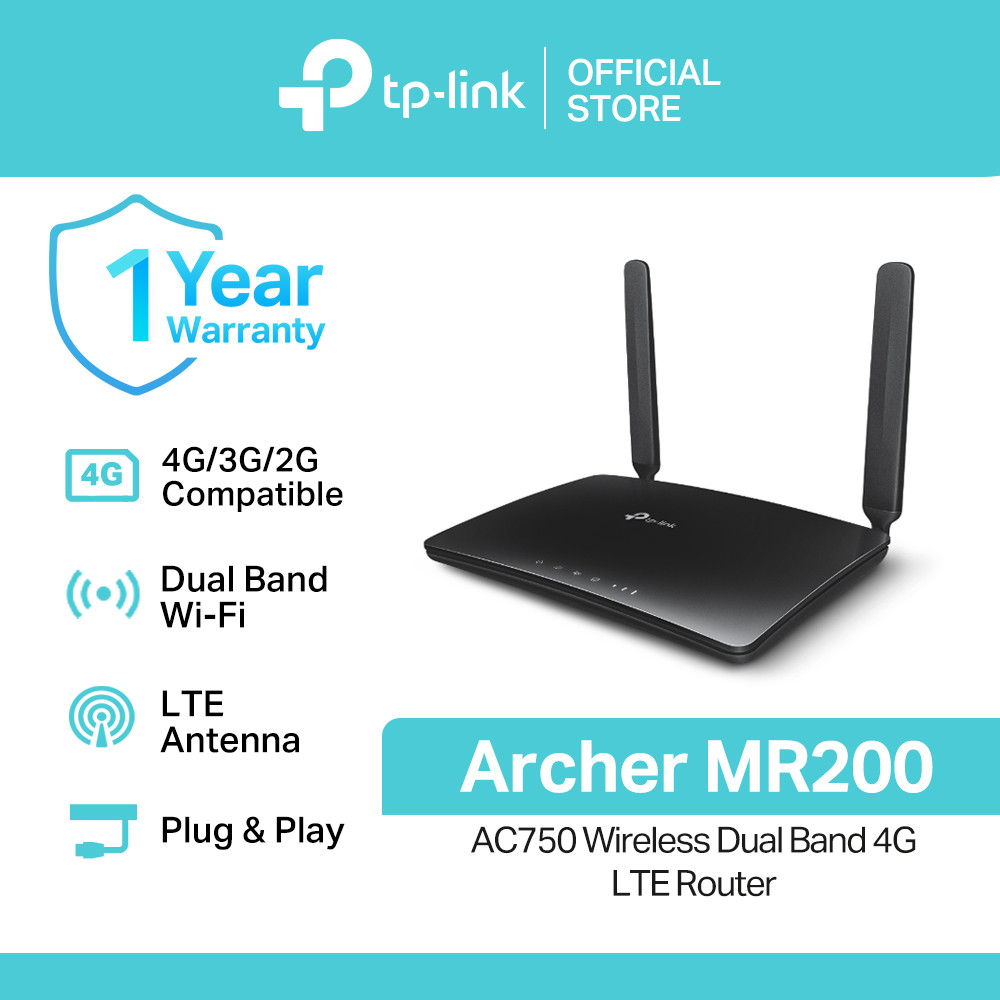 TP-Link | Archer MR200 | Dual Band | AC750 | Wi-Fi 5 | Wireless | 4G ...