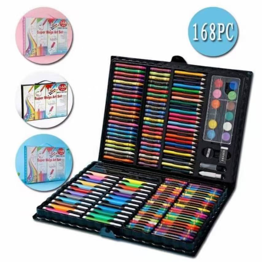 168Pcs Kids Super Mega Art Coloring Set Crayons Oil Pastels Color ...