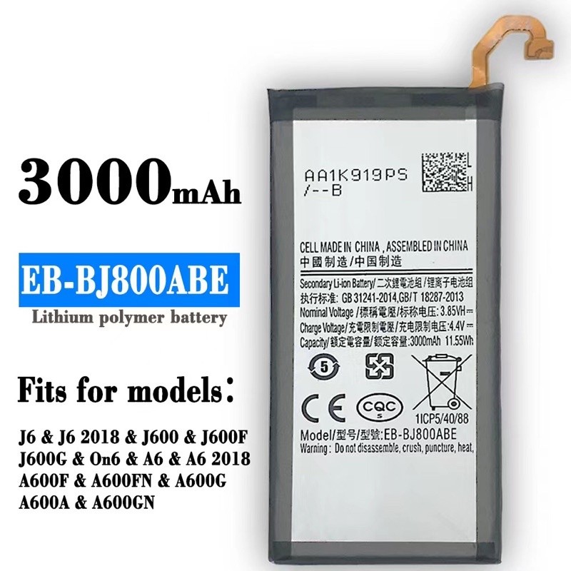 Original Galaxy A6 / J8/ J6 2018 A600 SM-J600F SM-J600H Battery Model ...