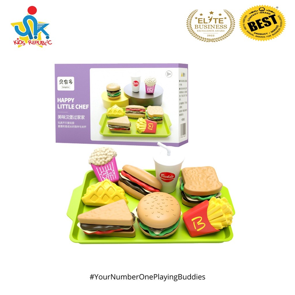 Pretend Play Simulation Assembling DIY Fast Food House Set for Children ...