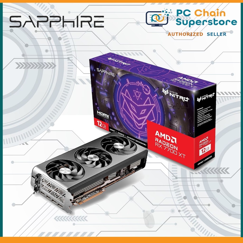 Sapphire Nitro + AMD Radeon RX 7700 XT 12GB GDDR6 OC Graphics Card ...