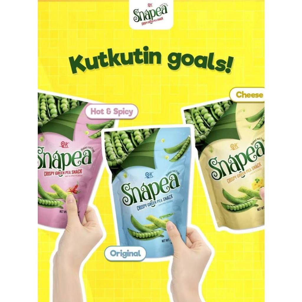 OK Snapea Popcorn Crisps, Original, Cheese, Spicy 108g, Green Pea ...
