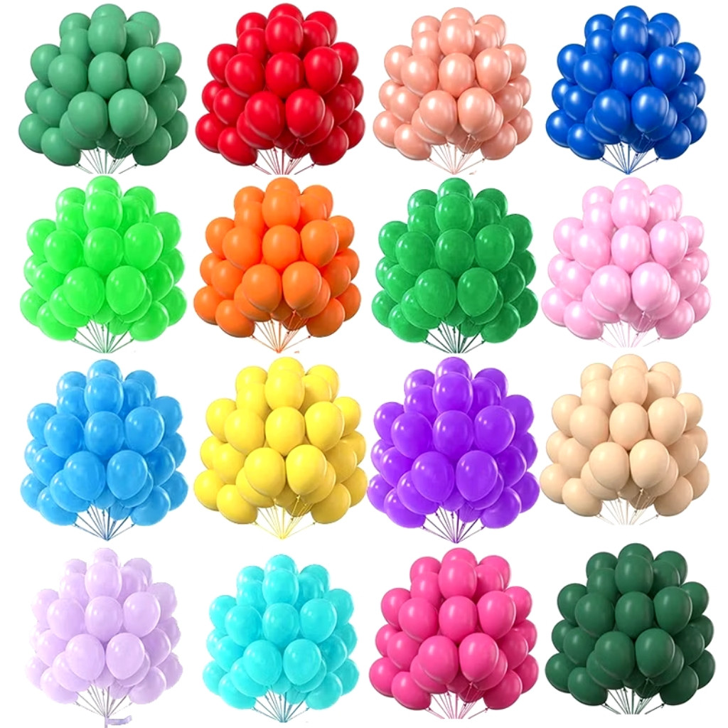 100pc 12 inch Metallic Glossy Latex Balloons Birthday Decor Party ...